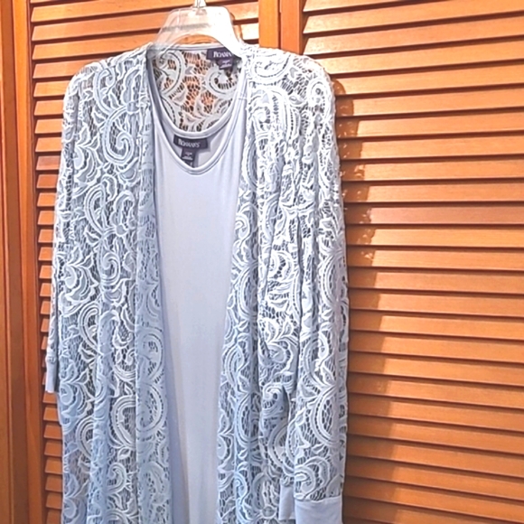 Roaman's | Dresses | Roamans Dress With Lace Jacket | Poshmark